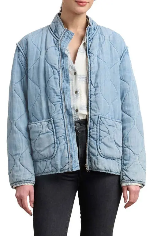 HATLEY Quilted Chambray Jacket - Washed Blue