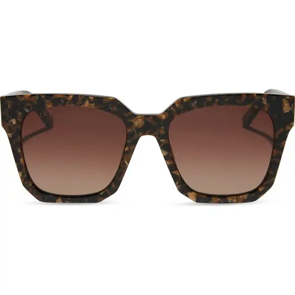 DIFF Ariana 54mm Gradient Square Sunglasses - Glitter Tortoise/brown