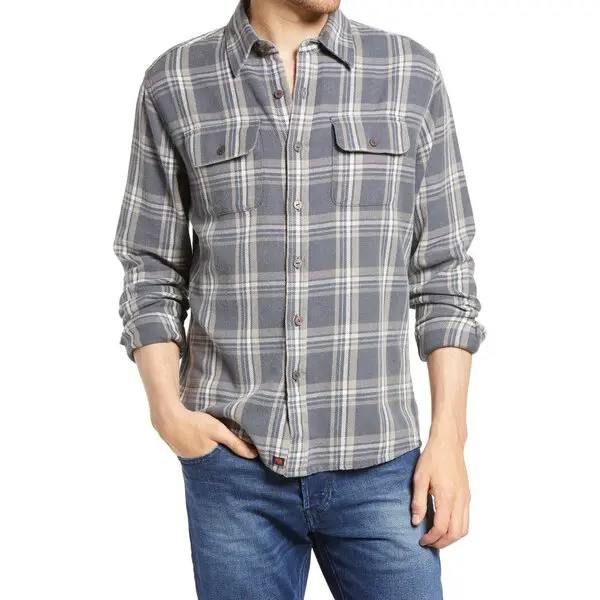 THE NORMAL BRAND Mountain Regular Fit Flannel Button-up Shirt