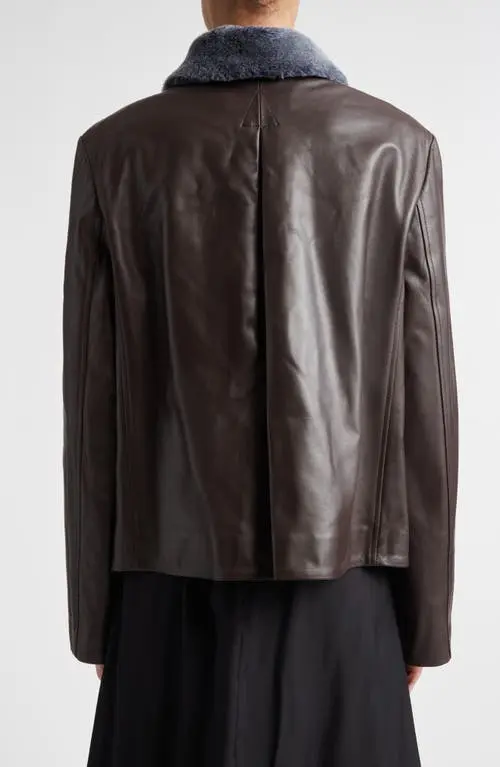 Marni Leather Jacket With Shearling Collar