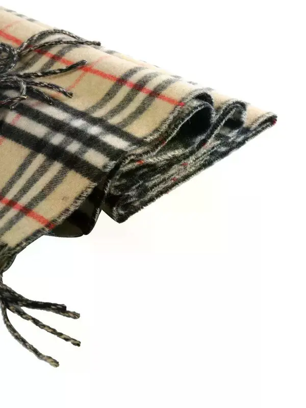 Burberry Check-pattern Fringed Scarf - Neutrals