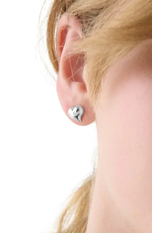 Kate Spade New York Puffy Heart Stud Earrings - Silver