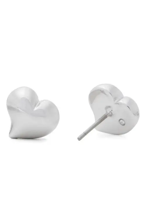 Kate Spade New York Puffy Heart Stud Earrings - Silver