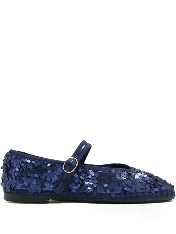 FLABELUS Pierre Sequined Buckle Espadrilles - Blue