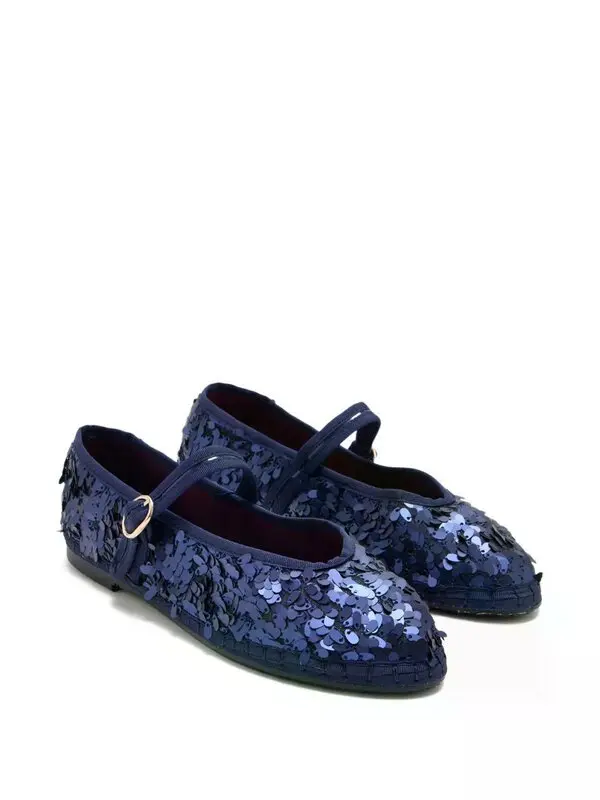 FLABELUS Pierre Sequined Buckle Espadrilles - Blue