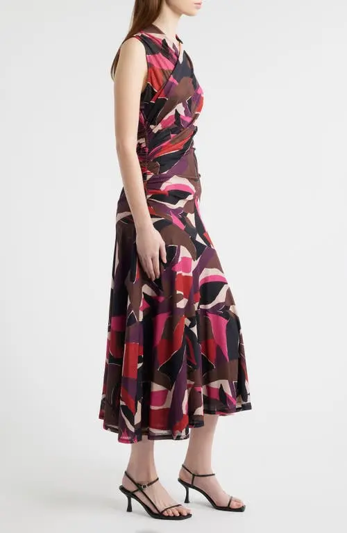 Rails Vanya Abstract Print Faux Wrap Midi Dress