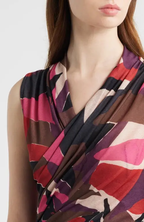 Rails Vanya Abstract Print Faux Wrap Midi Dress