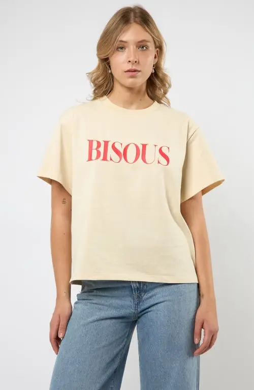 VIENS AVEC MOI Bisous Boxy Cotton Graphic T-shirt