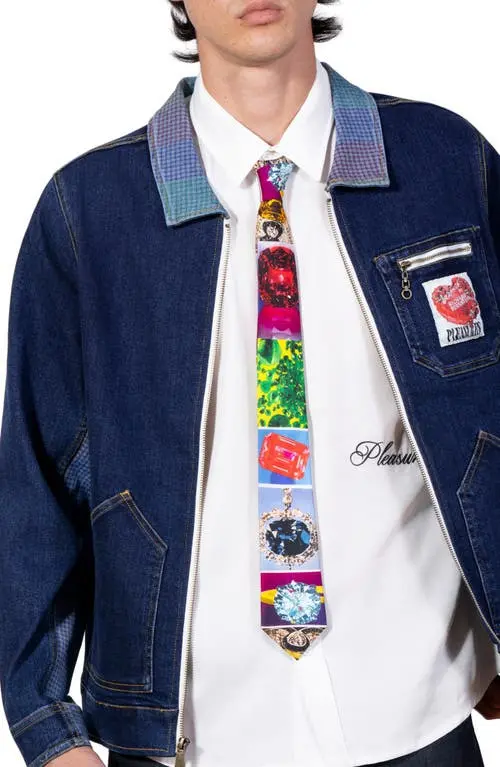 PLEASURES X Richard Bernstein Jewel Print Neck Tie