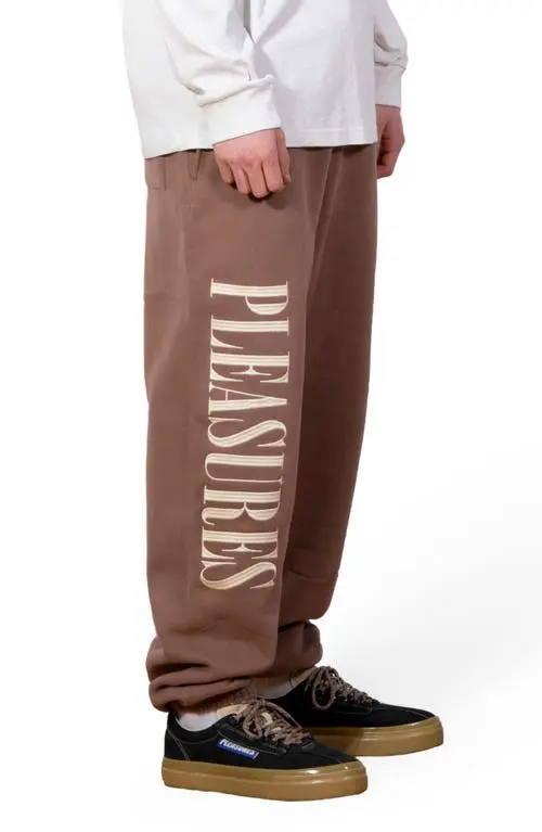 PLEASURES Onyx Logo Joggers - Brown