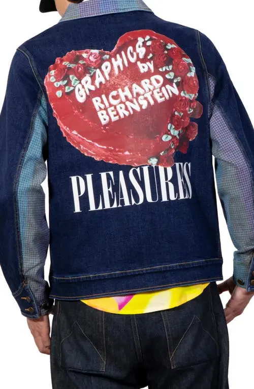 PLEASURES X Richard Bernstein Cake Denim Zip Jacket