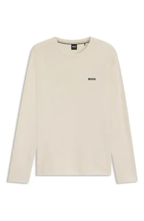 BOSS Waffle Knit Long Sleeve Lounge T-shirt