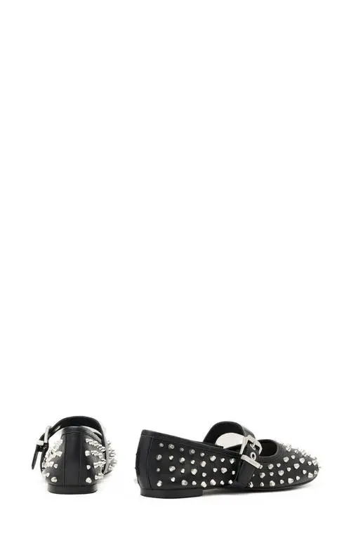 ALLSAINTS Holly Studded Mary Jane Flat - Black