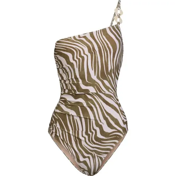 CHANGE OF SCENERY Kara One-shoulder One-piece Swimsuit - Serengeti