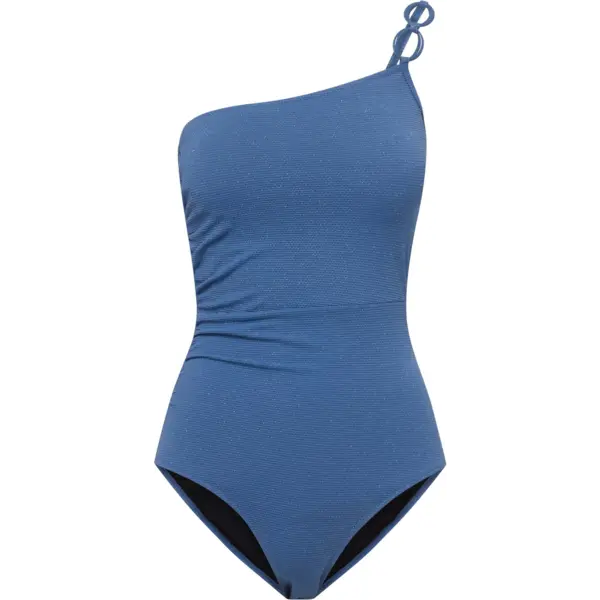 CHANGE OF SCENERY Kara One-shoulder One-piece Swimsuit - Steel Blue Metallic