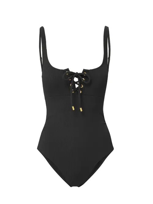 CHANGE OF SCENERY Taylor Lace-up Underwire One-piece Swimsuit - Black