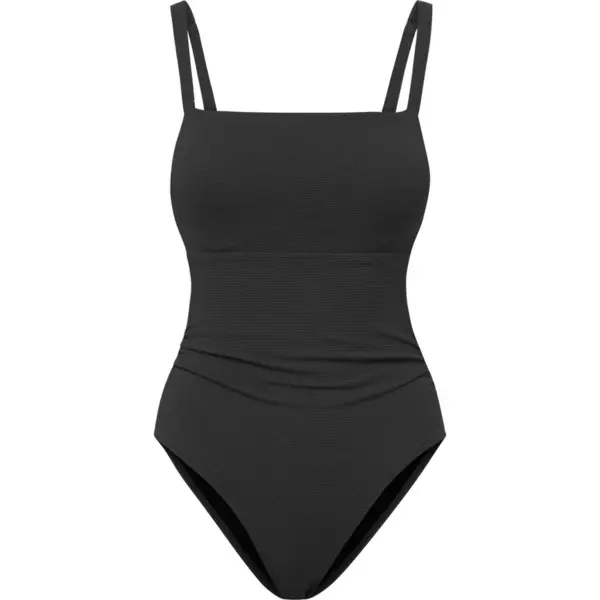 CHANGE OF SCENERY Jori Square Neck Underwire One-piece Swimsuit - Black Texture