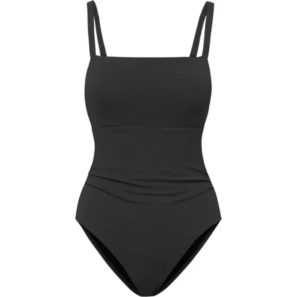 CHANGE OF SCENERY Jori Square Neck Underwire One-piece Swimsuit - Black Texture