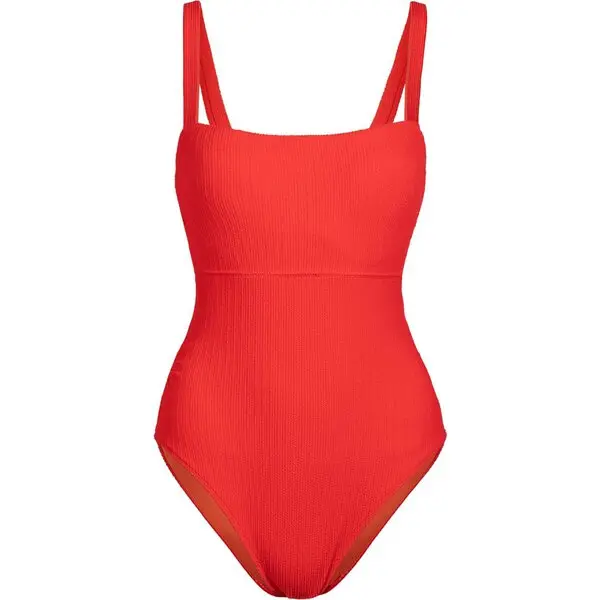 CHANGE OF SCENERY Jori Square Neck Underwire One-piece Swimsuit - Guava Red