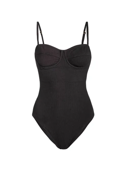CHANGE OF SCENERY Anabel Underwire One-piece Swimsuit - Black Texture