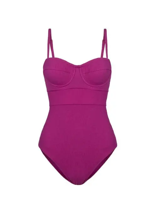 CHANGE OF SCENERY Anabel Underwire One-piece Swimsuit - Plum Texture