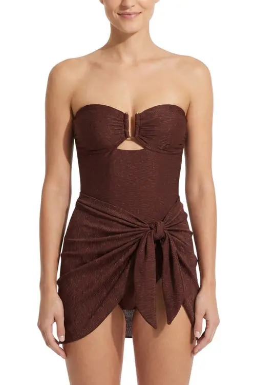 CHANGE OF SCENERY Juliette U-bar Bandeau One-piece Swimsuit
