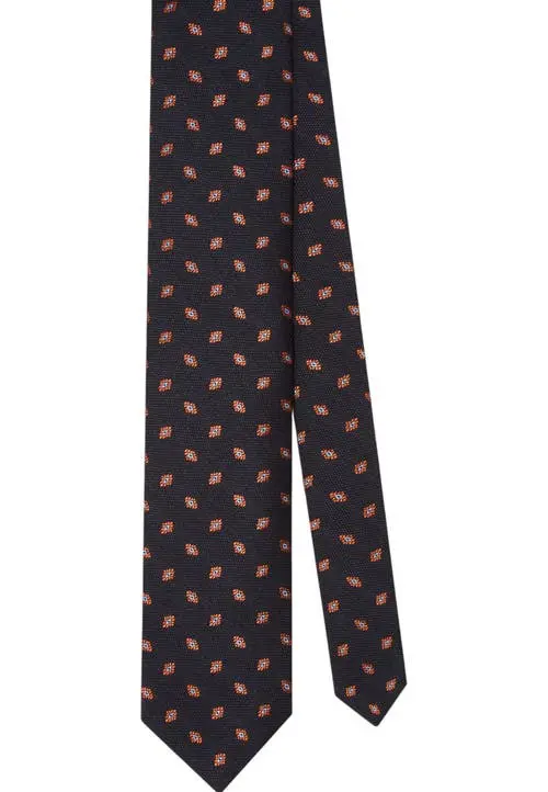 Robert Talbott Geo Neat Necktie - Navy