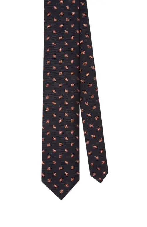 Robert Talbott Geo Neat Necktie - Navy