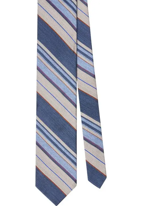 Robert Talbott Repp Necktie - Blue