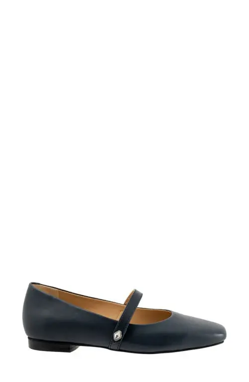 Softwalk Hazel Mary Jane Flat - Navy