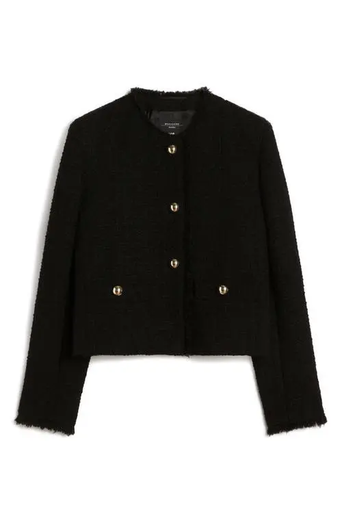 Max Mara Agami Wool-blend Tweed Jacket - Black