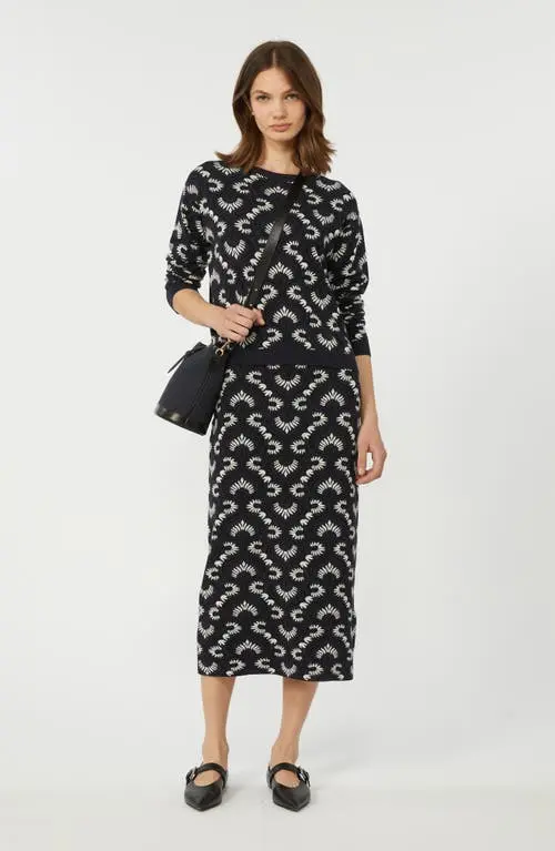 Max Mara Vacuo Embroidered Knit Skirt
