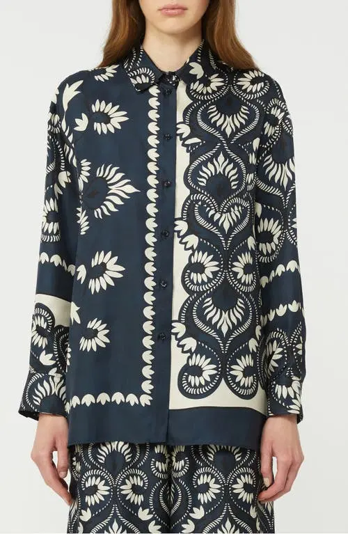 Max Mara Patchwork Jersey Button-up Shirt
