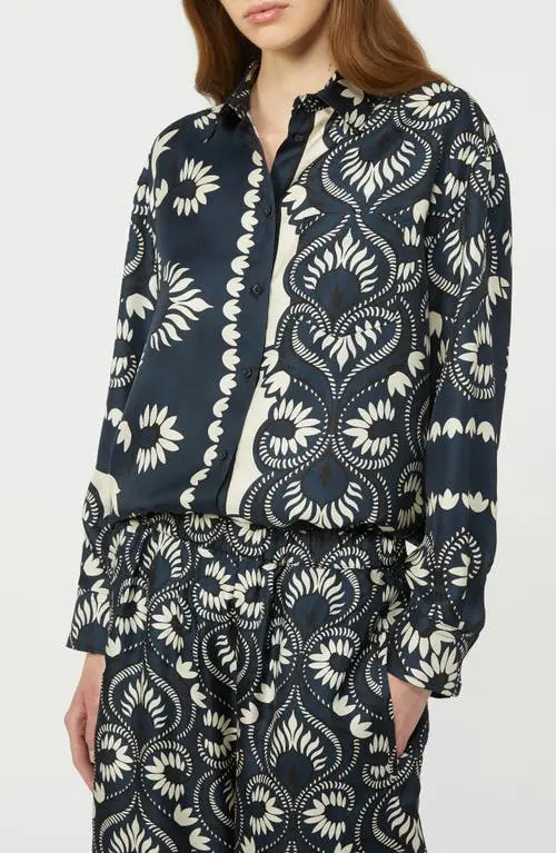 Max Mara Patchwork Jersey Button-up Shirt