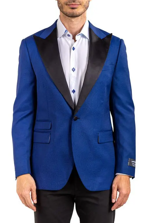 MACEOO Ascencion Satin Lapel Sport Coat - Blue