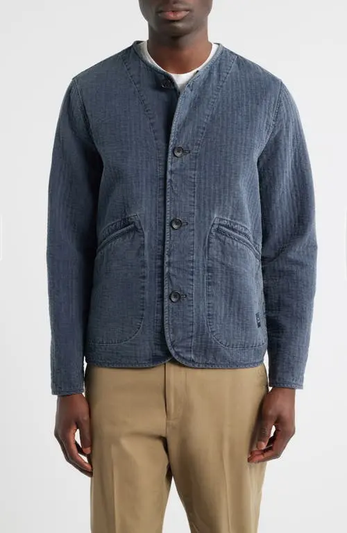 Paul Smith Washed Quilted Jacket With Removable Collar