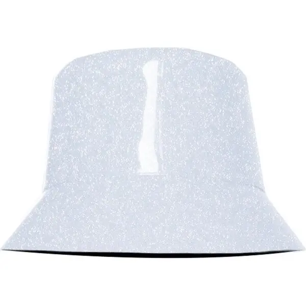 LASTELIER Smile Vinyl Bucket Hat - White Glitter