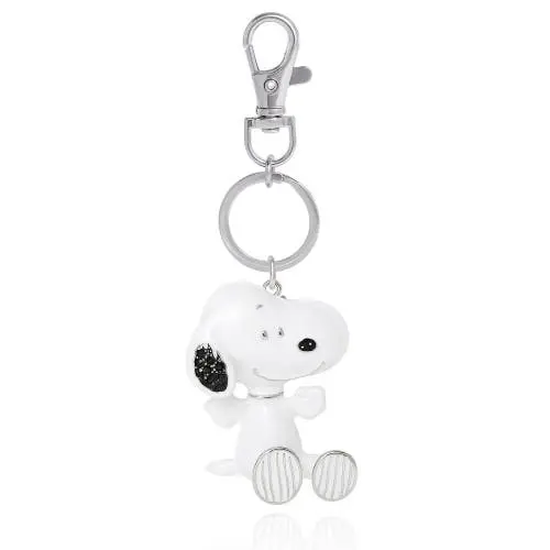 PEANUTS Snoopy Keychain - White/ Silver Tone