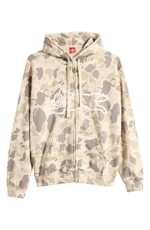 ICECREAM Duck Camouflage Cotton Zip Hoodie - Camo