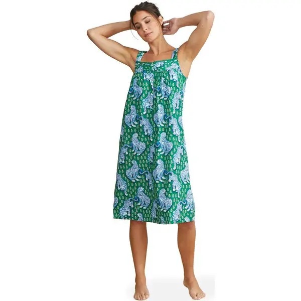PRINTFRESH Back To Bed Nightgown - Green Juice