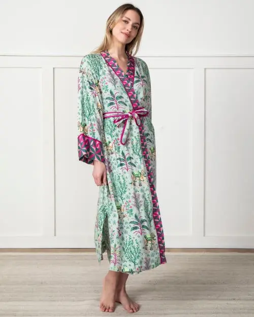 PRINTFRESH Eco Satin Robe - Avocado
