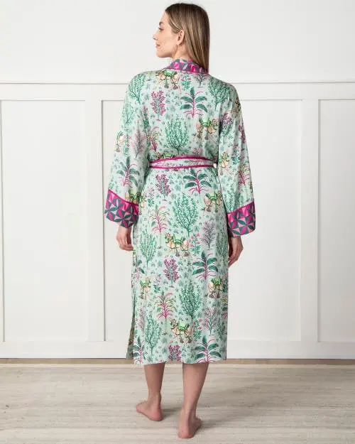 PRINTFRESH Eco Satin Robe - Avocado