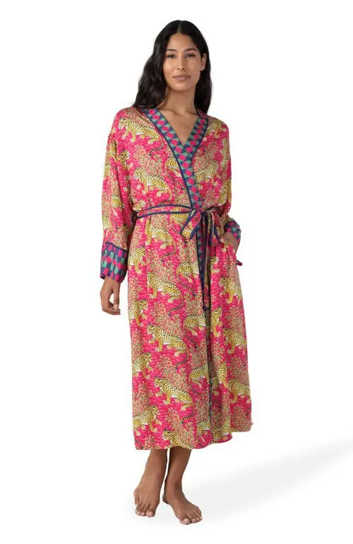 PRINTFRESH Eco Satin Robe - Hot Pink