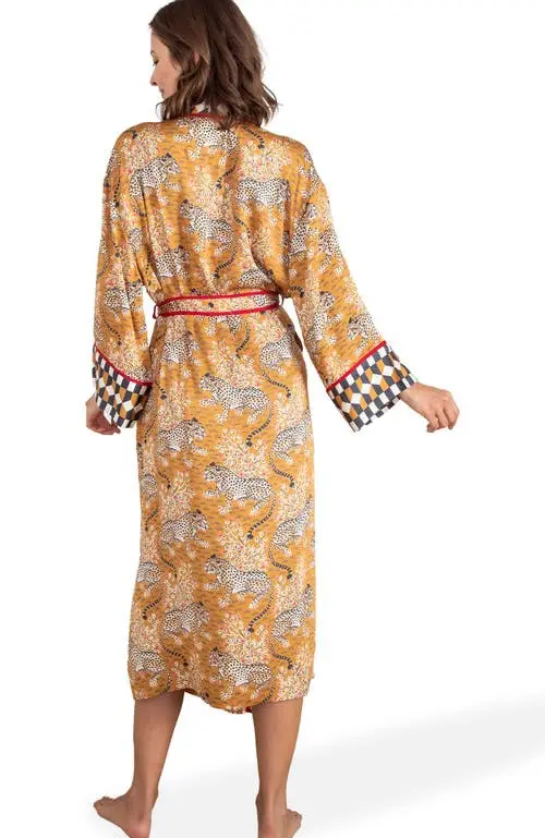 PRINTFRESH Eco Satin Robe - Tobacco