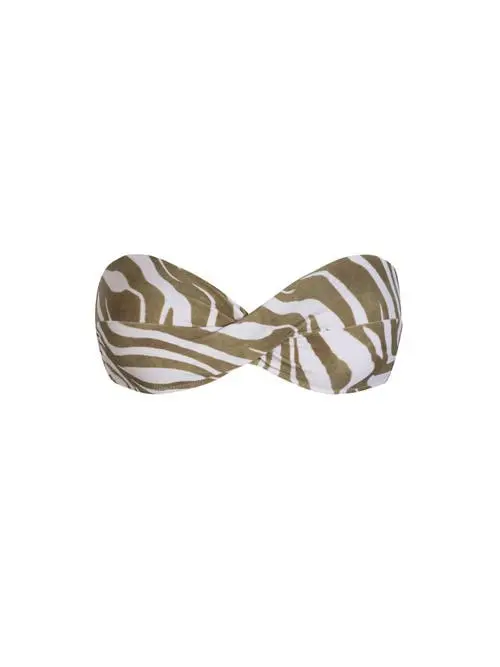 CHANGE OF SCENERY Loryn Twist Bandeau Bikini Top - Serengeti