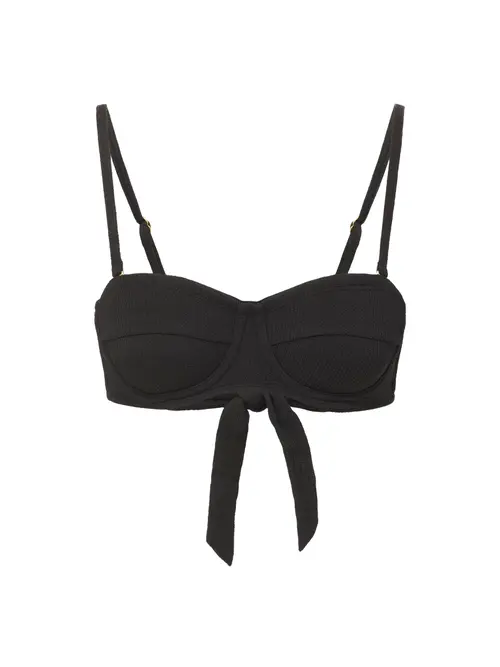 CHANGE OF SCENERY Nellie Underwire Balconette Bikini Top - Black Texture