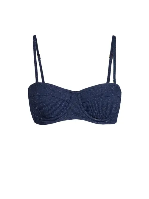 CHANGE OF SCENERY Nellie Underwire Balconette Bikini Top - Marine Blue Metallic