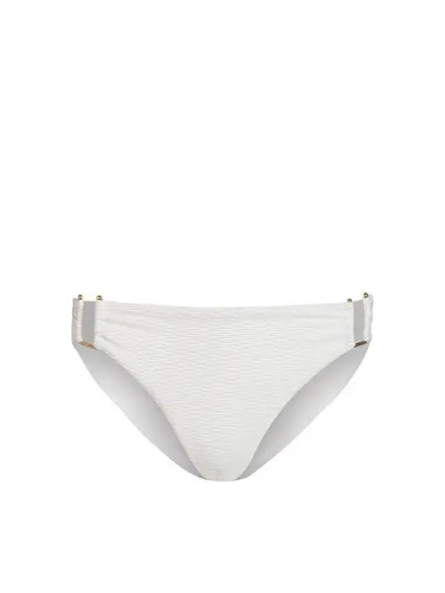 CHANGE OF SCENERY Layla U-bar Trim Bikini Bottom - Ivory/gold Metallic