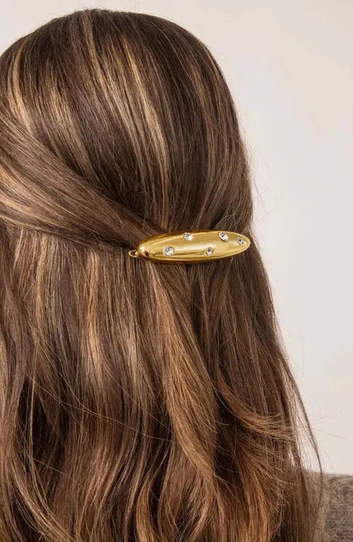 Ettika Crystal Studded Oblong Barrette - Gold