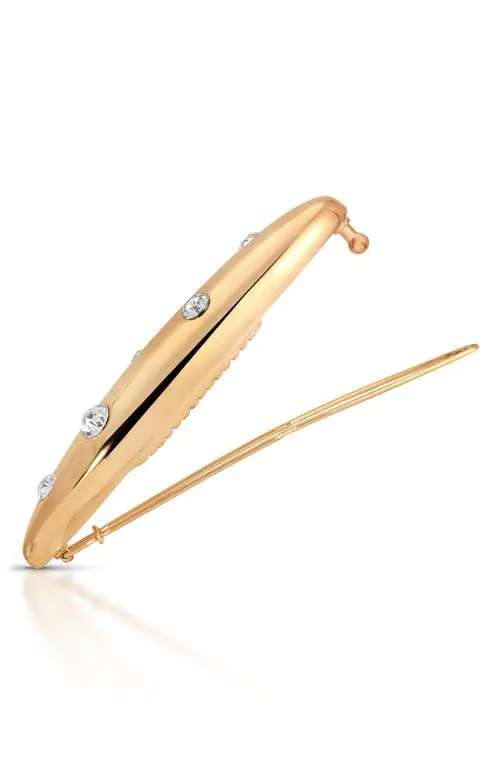 Ettika Crystal Studded Oblong Barrette - Gold